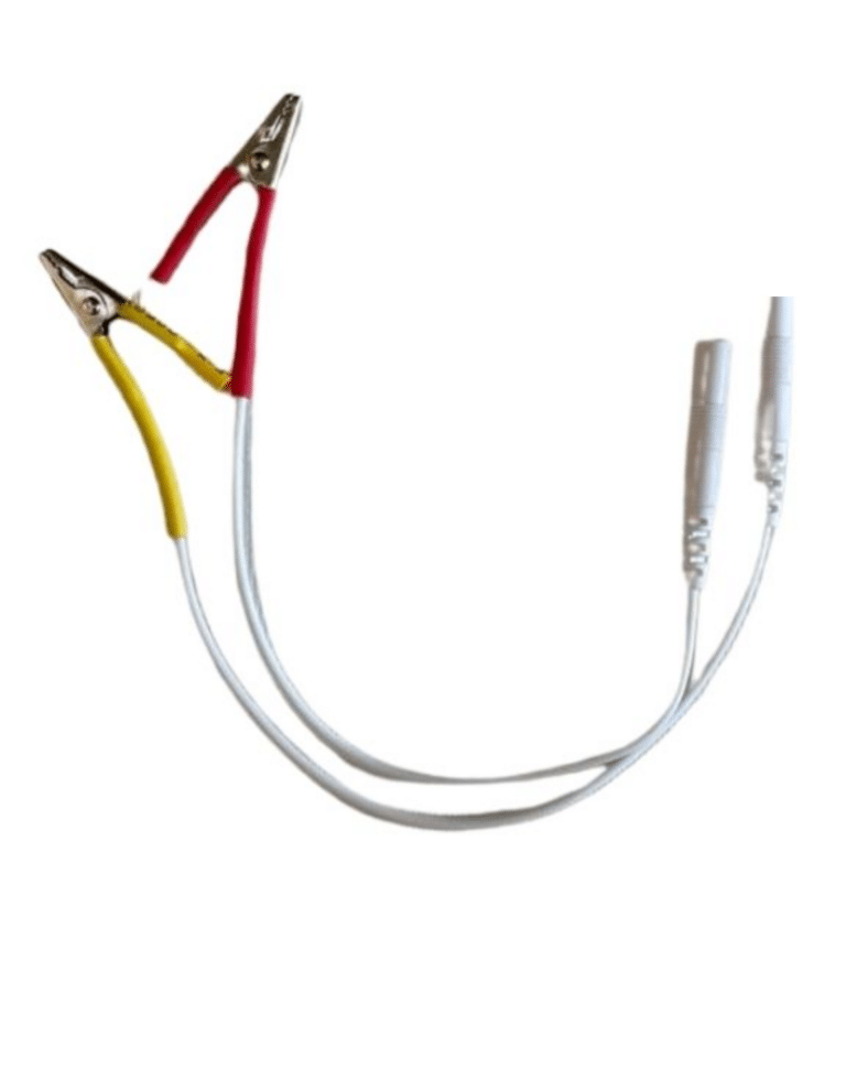 Juego de 2 cables cocodrilo con conector hembra