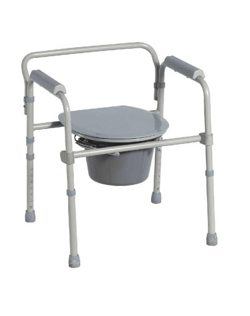 Silla con inodoro plegable y regulable en altura