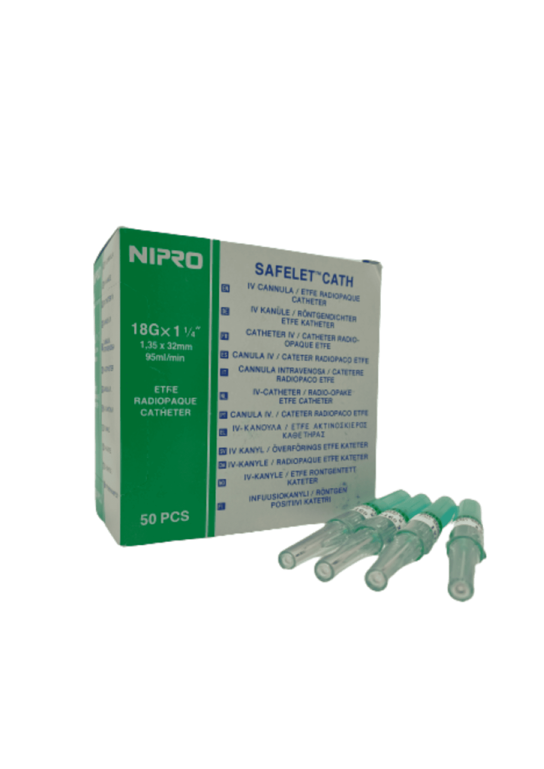 NIPRO Catéter intravenoso flexible de ETFE (50 unidades)