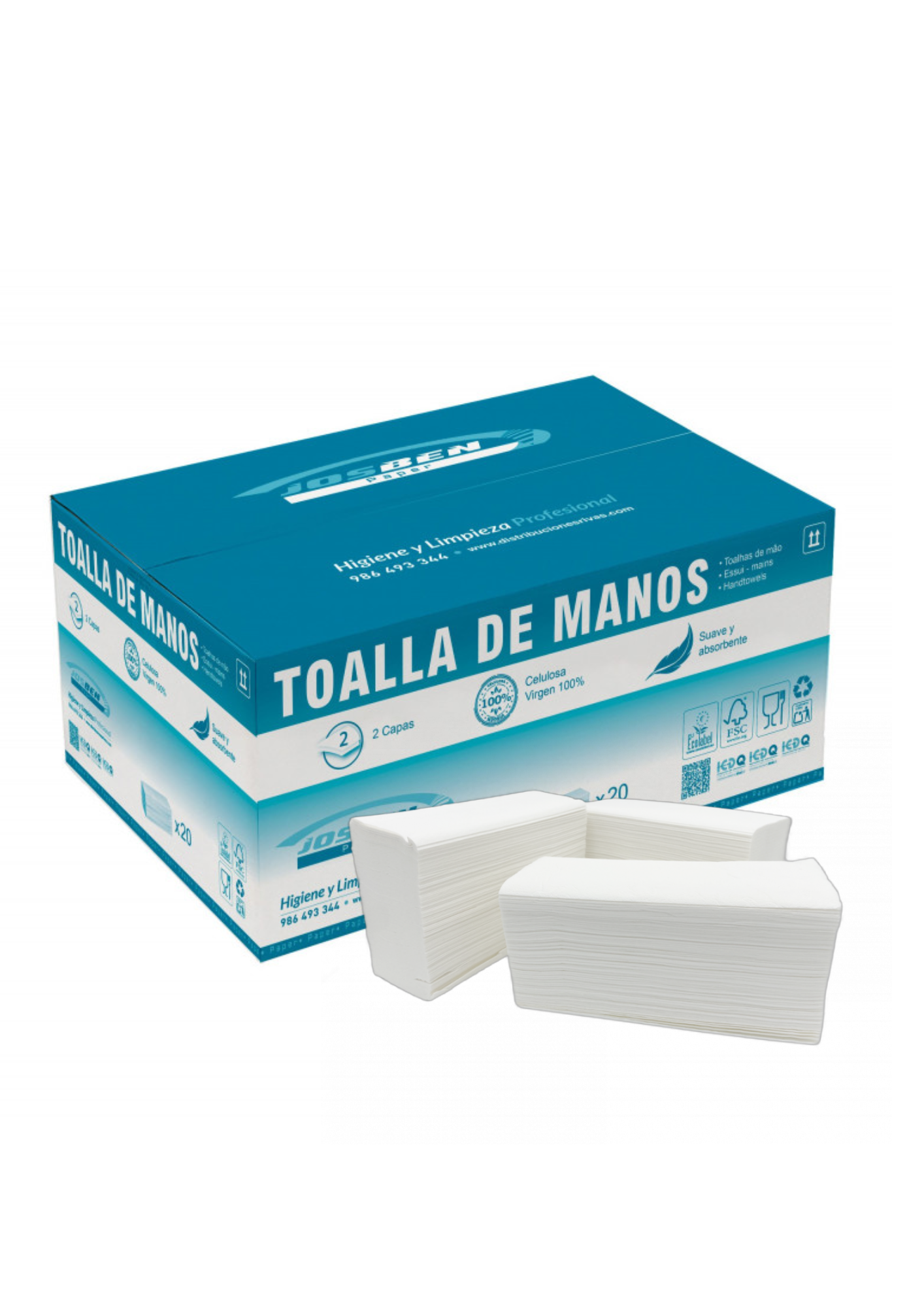 Toallas tipo ZIG ZAG celulosa laminada (220mmx210mm)
